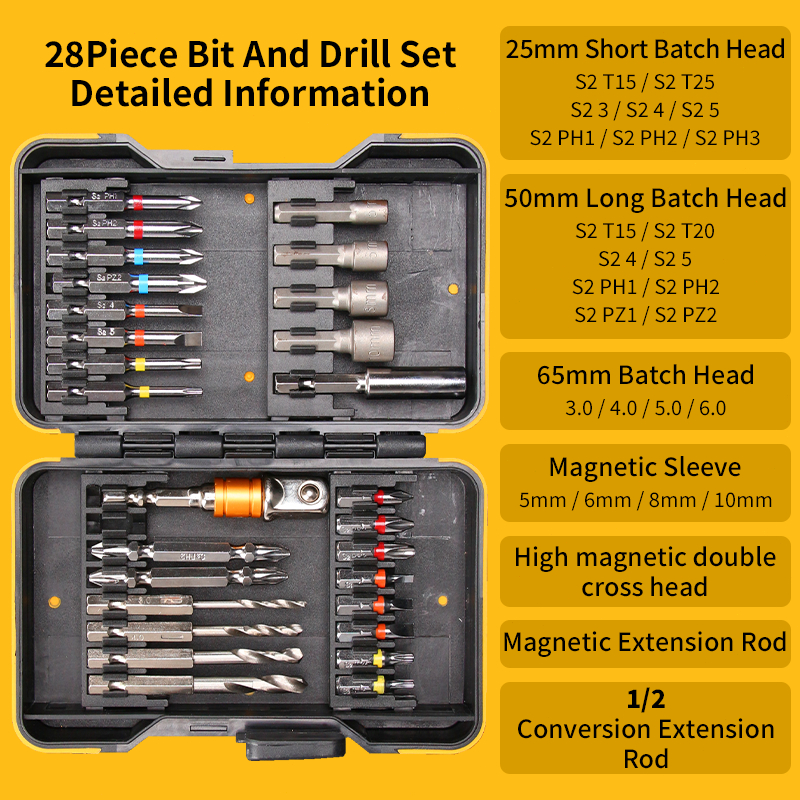 KEELAT 26/28PCS Screwdriver Bits Electric Screwdriver Head Drill Bit ...