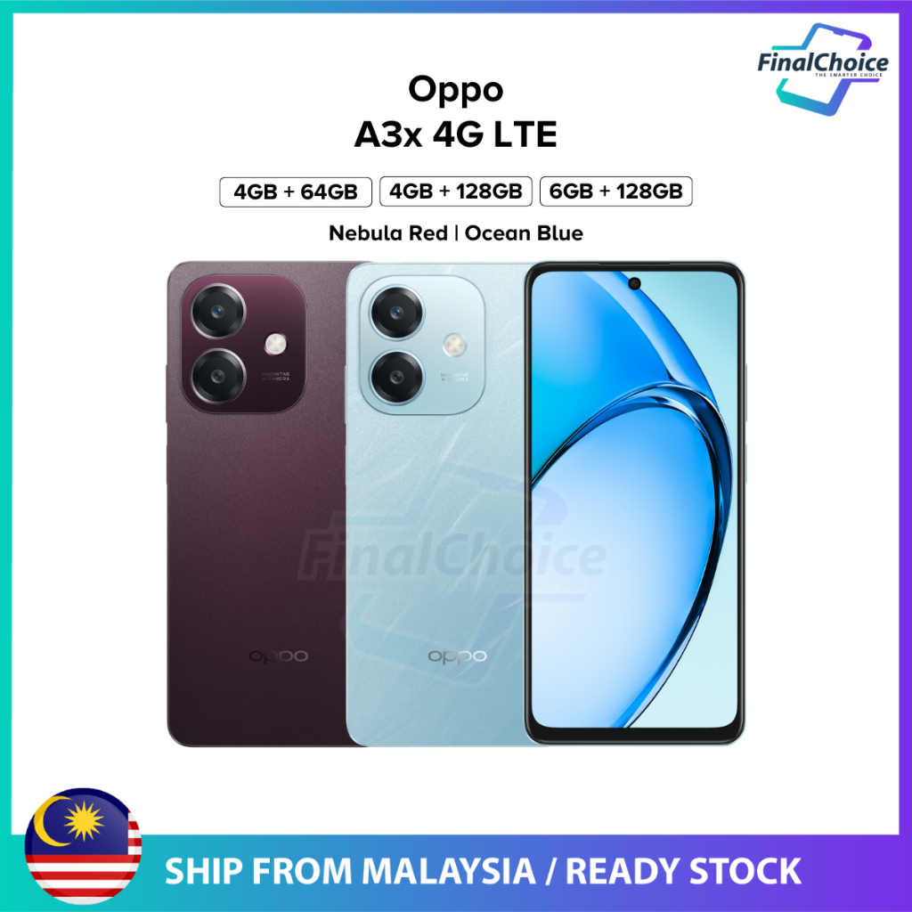Oppo A3x 4G LTE/CPH2641 (4GB+64GB) (4GB+128GB) (6GB+128GB) Original ...