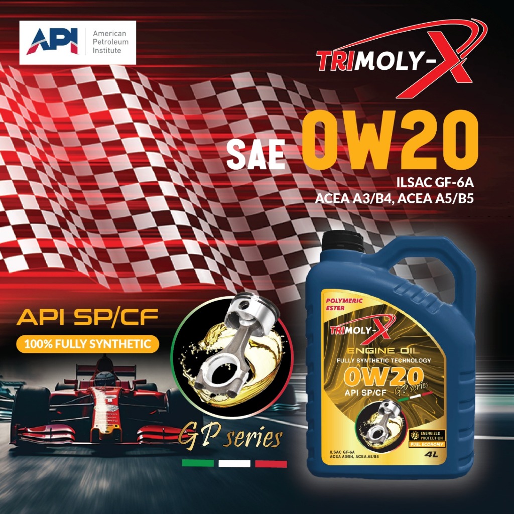 TRIMOLY-X GP SERIES 0W20 ESTER FULLY SYNTHETIC ENGINE OIL SP/CF 4L Car ...