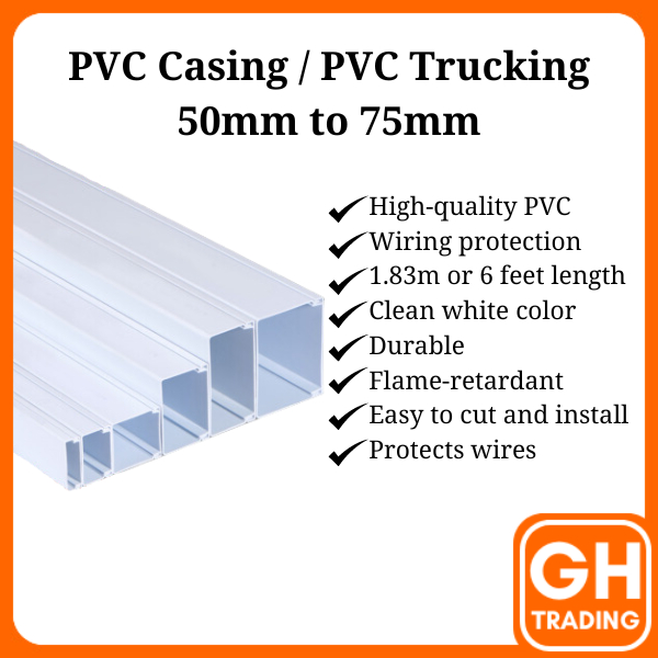 50mm to 75mm Case Wire Cover Wire Casing PVC Trunking PVC Casing ...