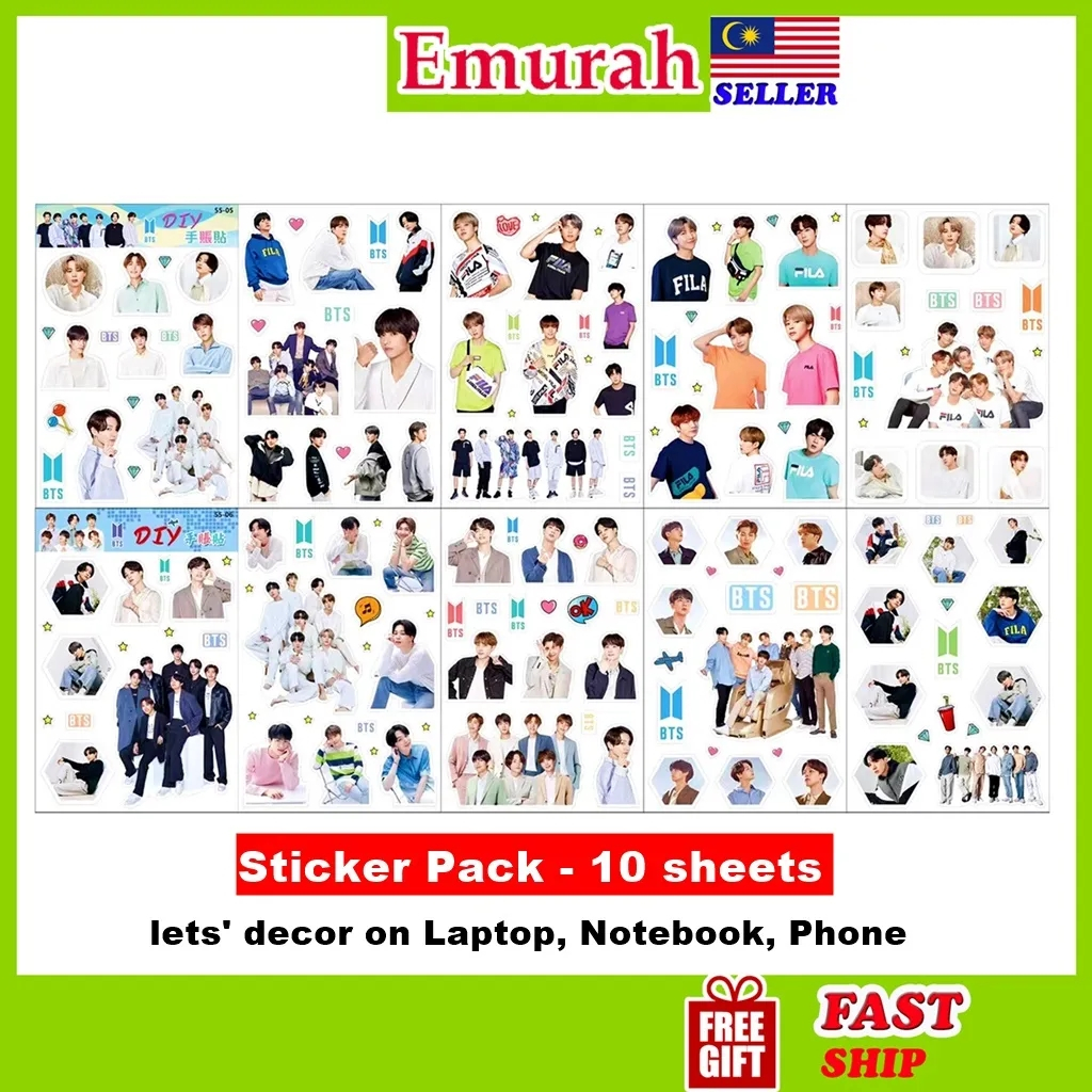 BT Sticker KPOP Sticker (10 sheets) LISA ROSE JENNIE JISOO | Shopee ...