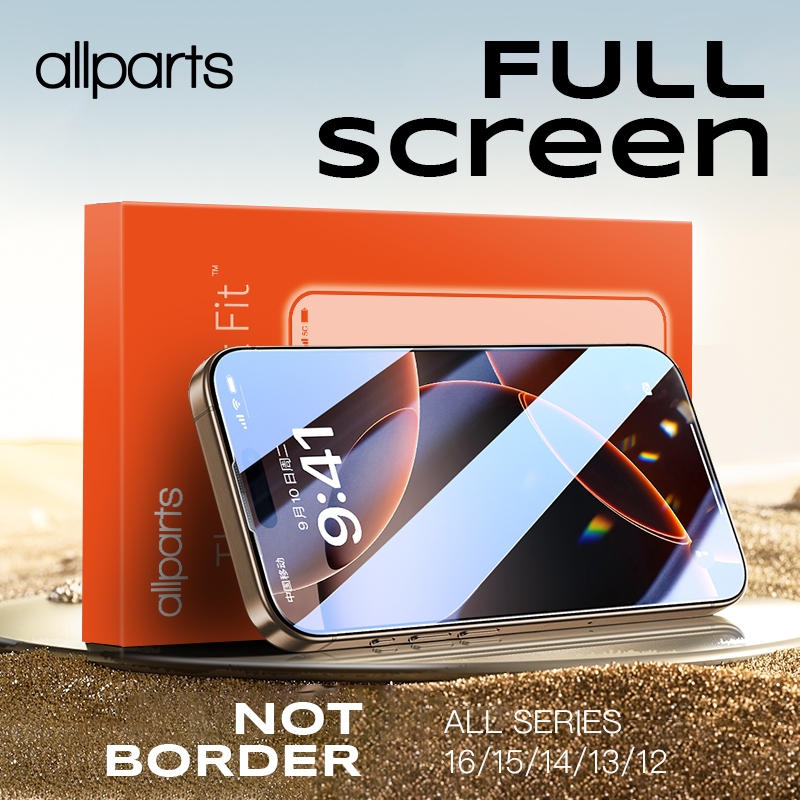 No Border Full Screen Transparent Arc Edge Tempered Glass for iP 16/15 ...