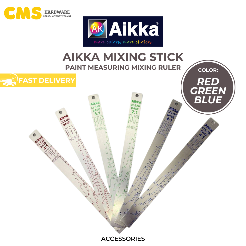 AIKKA Mixing Stick Car Paint Measuring Stick Mixing Ruler Pembaris ...