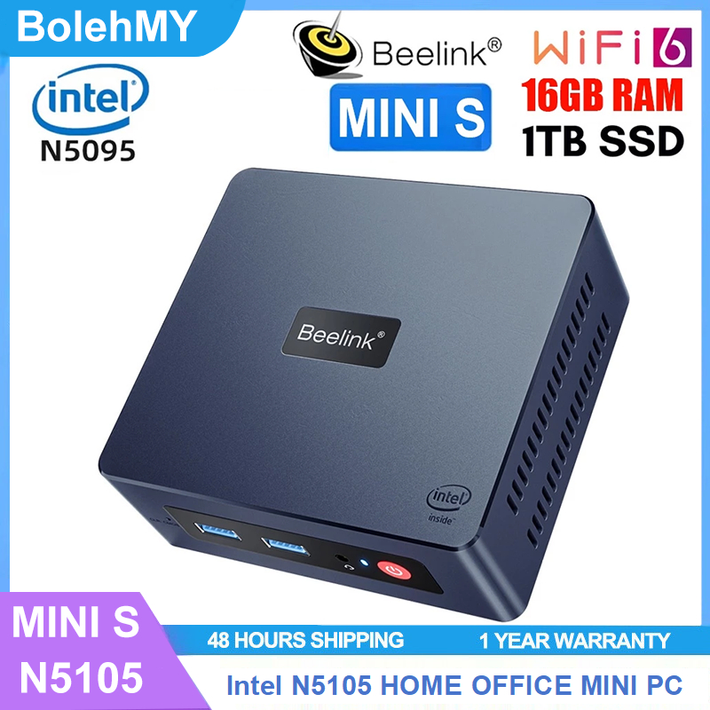 Beelink Mini S Intel N5095 Windows 11 Mini Computer Desktop Laptop Dual ...