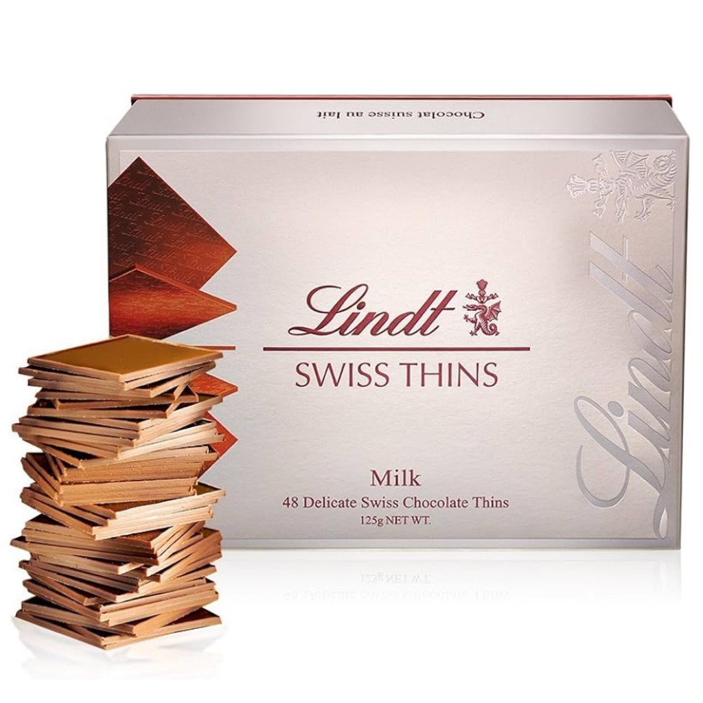 Lindt Swiss Thins Milk , 48 Delicate Swiss Chocolate Thins, 125g ...
