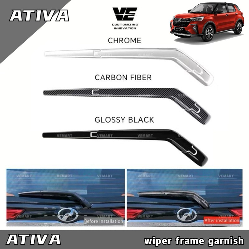 Vemart perodua ativa car wiper frame garnish accessories | Shopee Malaysia