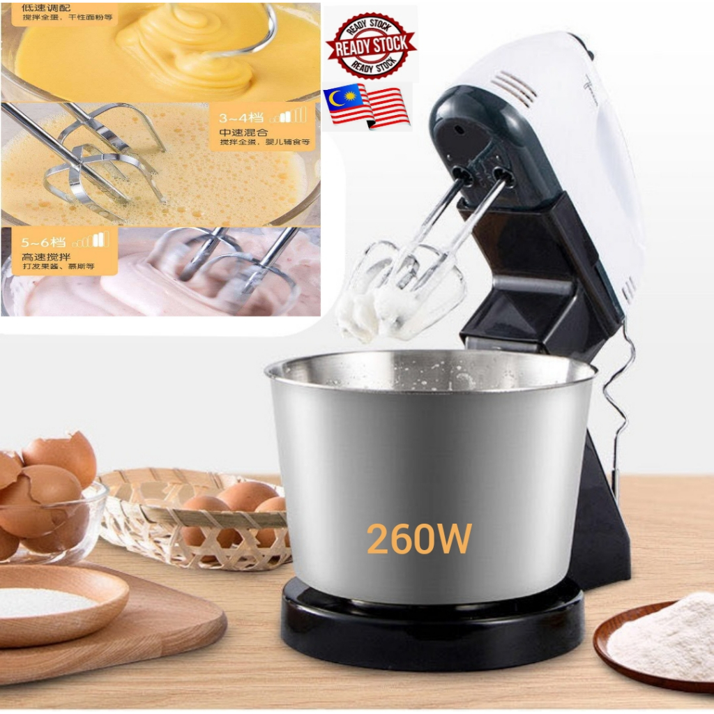 350W Electric Food Mixer Table Stand Cake Dough Mixer Handheld Egg Beater Blender Baking ...