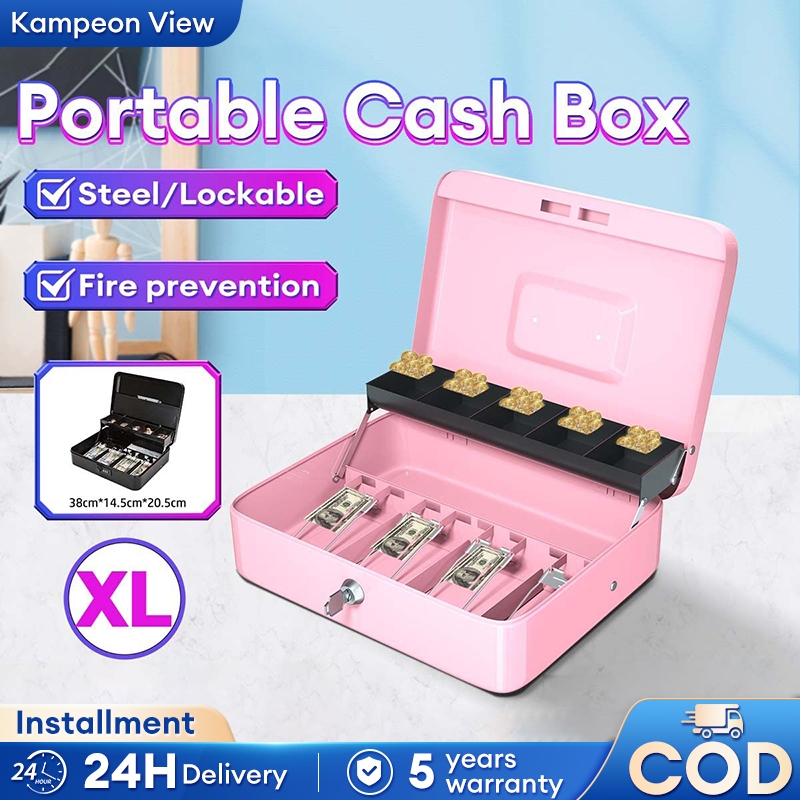 Cash Box With Lock Portable Handheld Safety Box With Password And Money ...