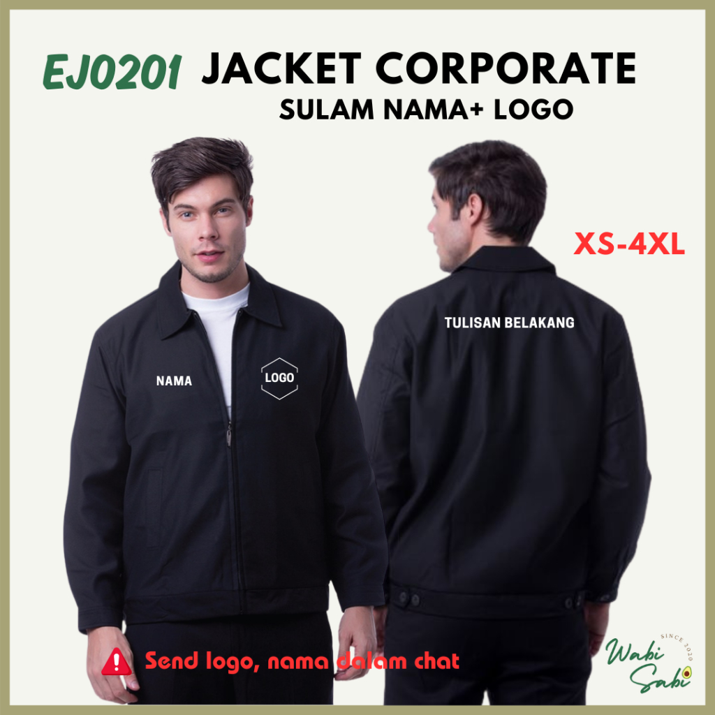 EJ02 Executive Jacket Sulam Nama + Logo Oren Sport Add On Embroidery Jaket Korporat EJ0201 ...