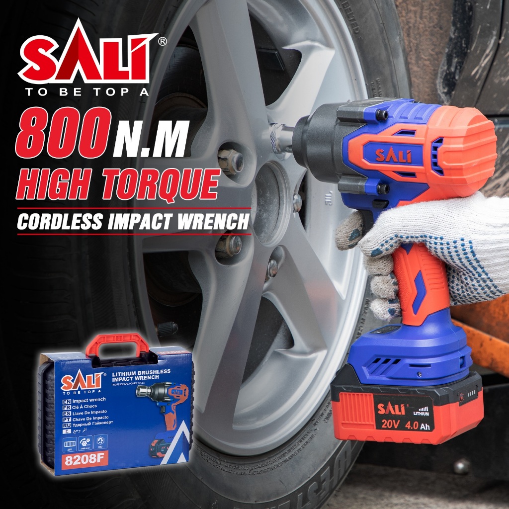 Sali 8208F 20V Max 1/2-in Dr. Brushless Impact Wrench (Max. 800Nm ...