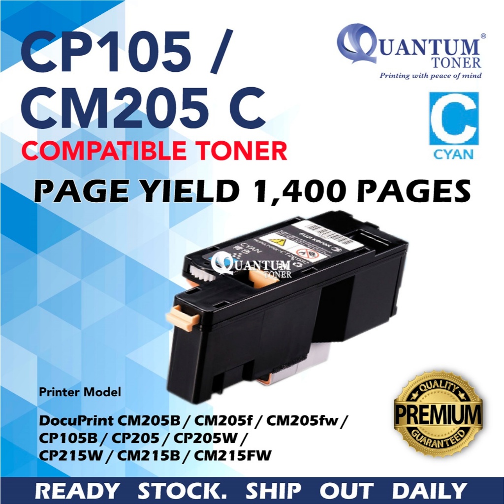 CYAN Fuji Xerox CP105 CP205 CM205 Compatible Color Toner CM205B CM205F ...