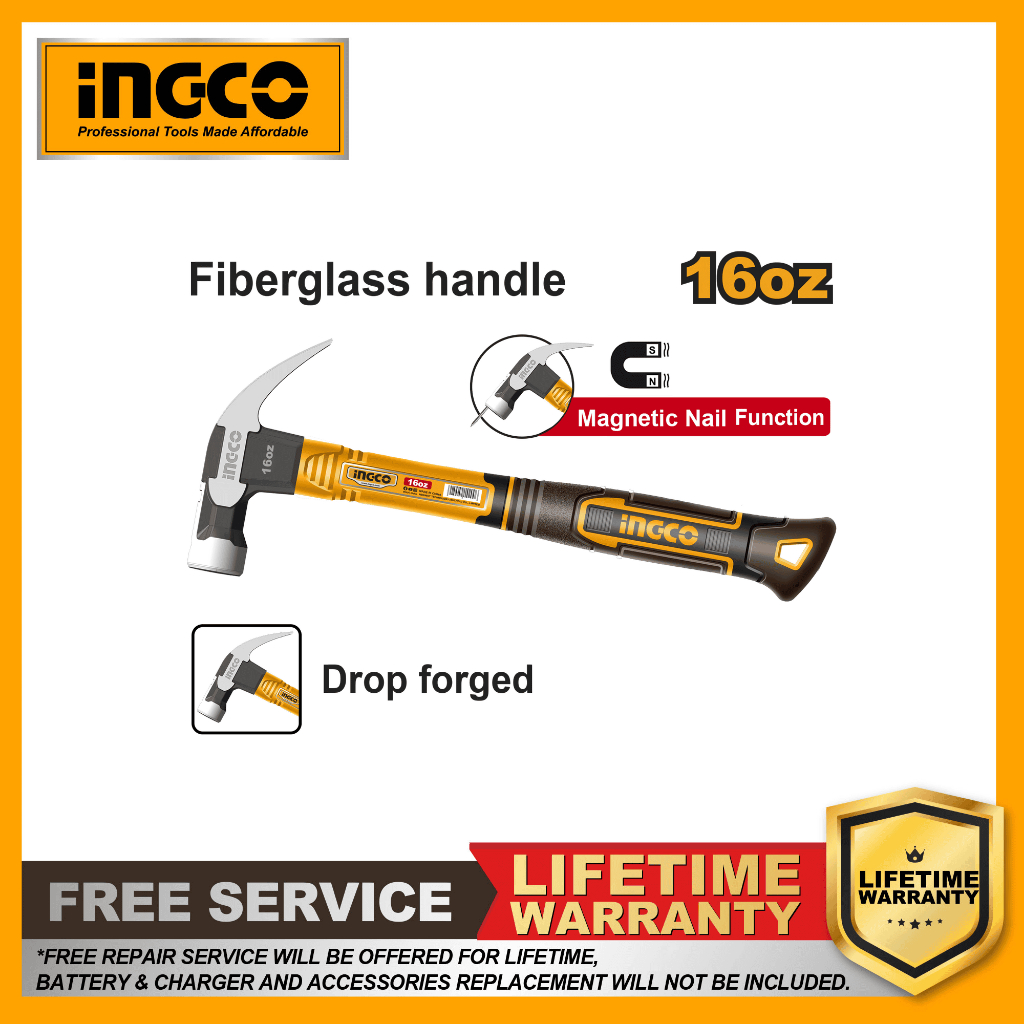 INGCO Claw hammer HCH81016 | Shopee Malaysia