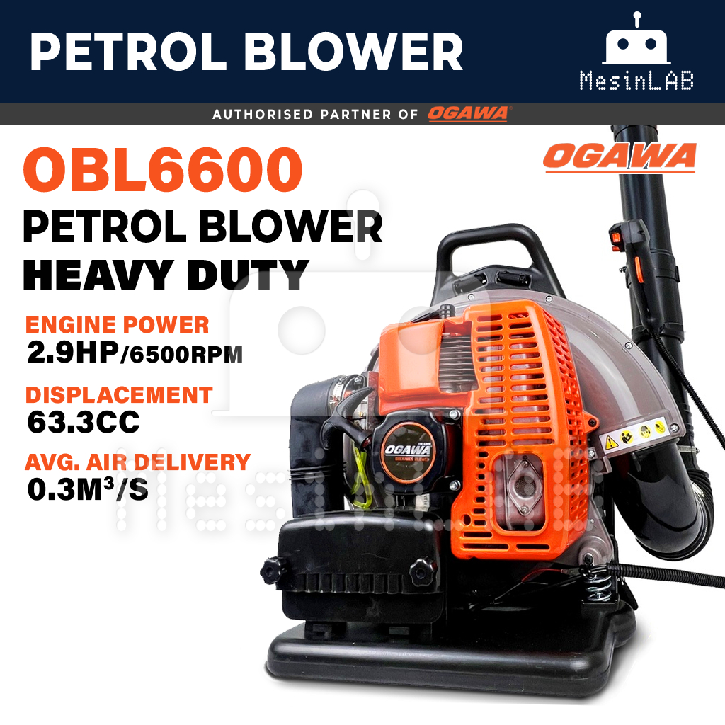 Ogawa OBL6600 Petrol Backpack Leaf Blower 63cc (2-Stroke Engine) Mesin Peniup Daun Kering ...