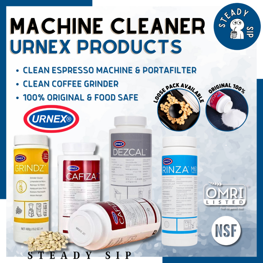 SteadySip Urnex Cafiza Powder coffee machine cleaning tablet Grindz ...