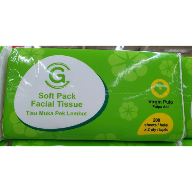 G Soft Pack Facial Tissue Virgin Pulp Tisu Muka Pek Lembut Pulpa Asli ...