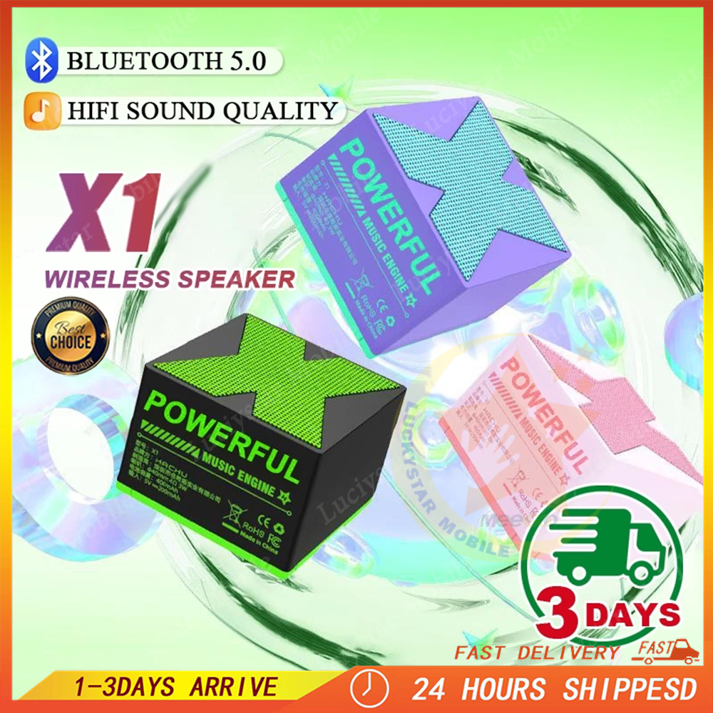 X1 Speaker Portable Bluetooth 5.0 Stereo Surround Mini Desktop Speaker Outdoor Subwoofer ...