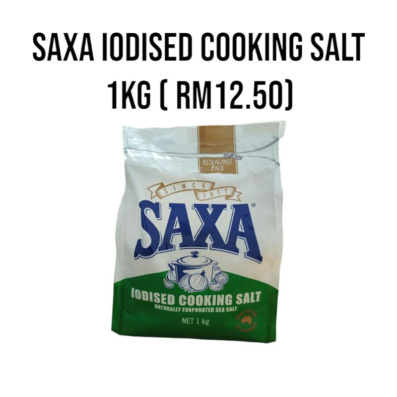 SAXA Iodised Cooking Salt 1KG from the seas of AUSTRALIA | Shopee Malaysia