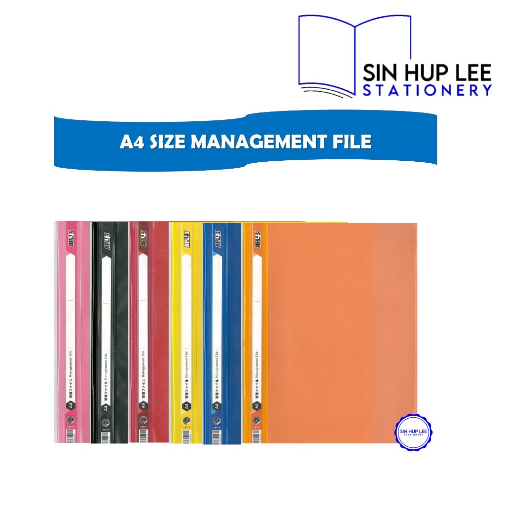 APLUS A4 Size Management File / Document Paper File Folder with Pocket ...