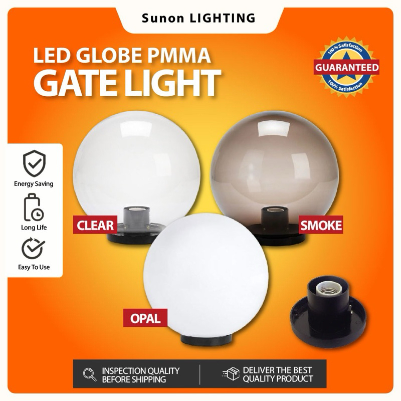 Outdoor Globe Light/Gate Light For Pole Globe Gate light Opal Clear ...
