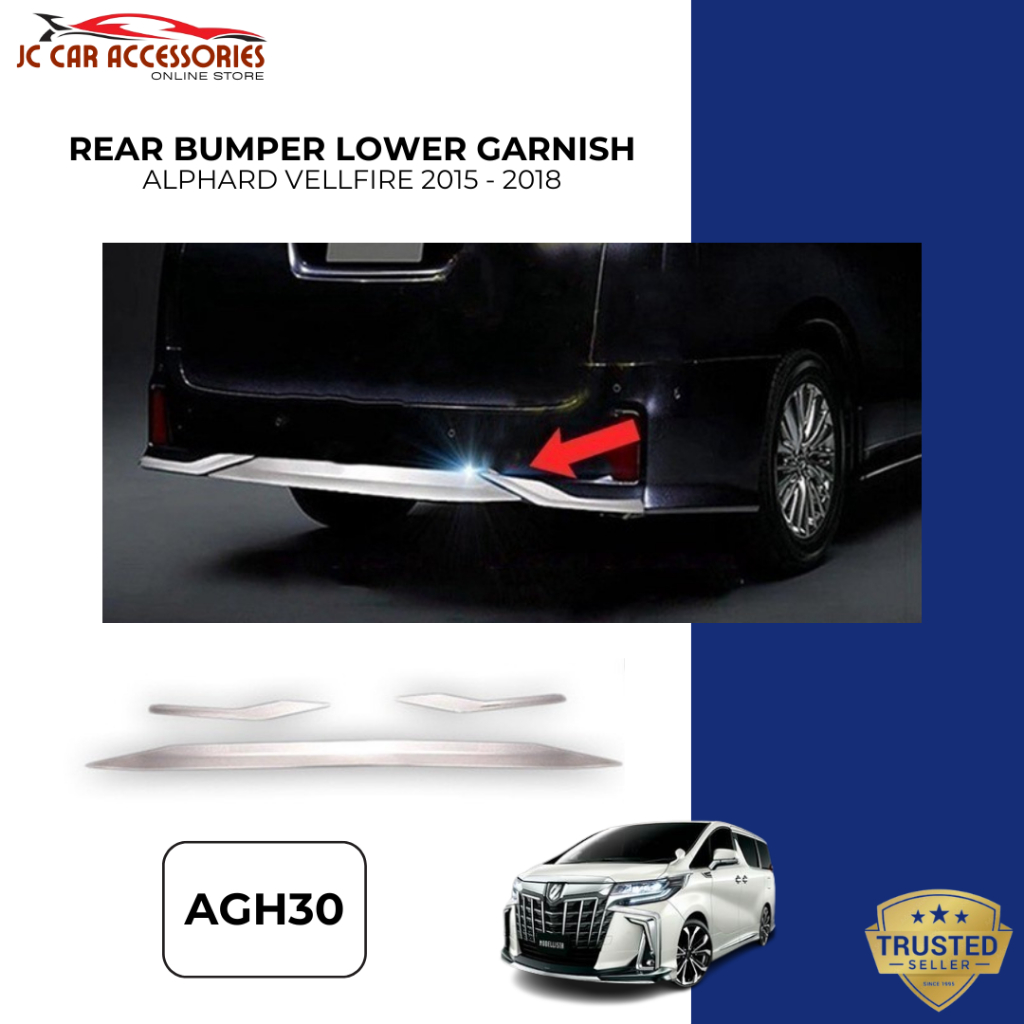 Toyota Alphard Vellfire ANH30 AGH30 Rear Bumper Lower Garnish Chrome ...