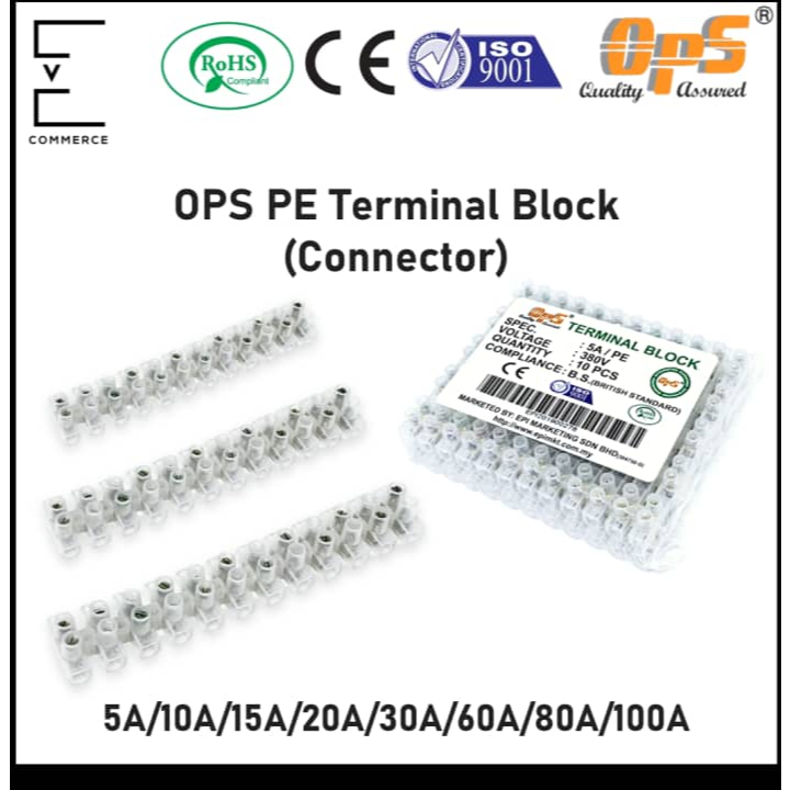 OPS PVC Connector Electrical 10A/15A/20A/60A / PE Terminal Block ...