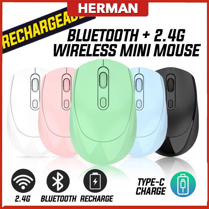 Compact Mini Recharge Wireless Bluetooth 2.4G Bluetooth wireless mouse ...
