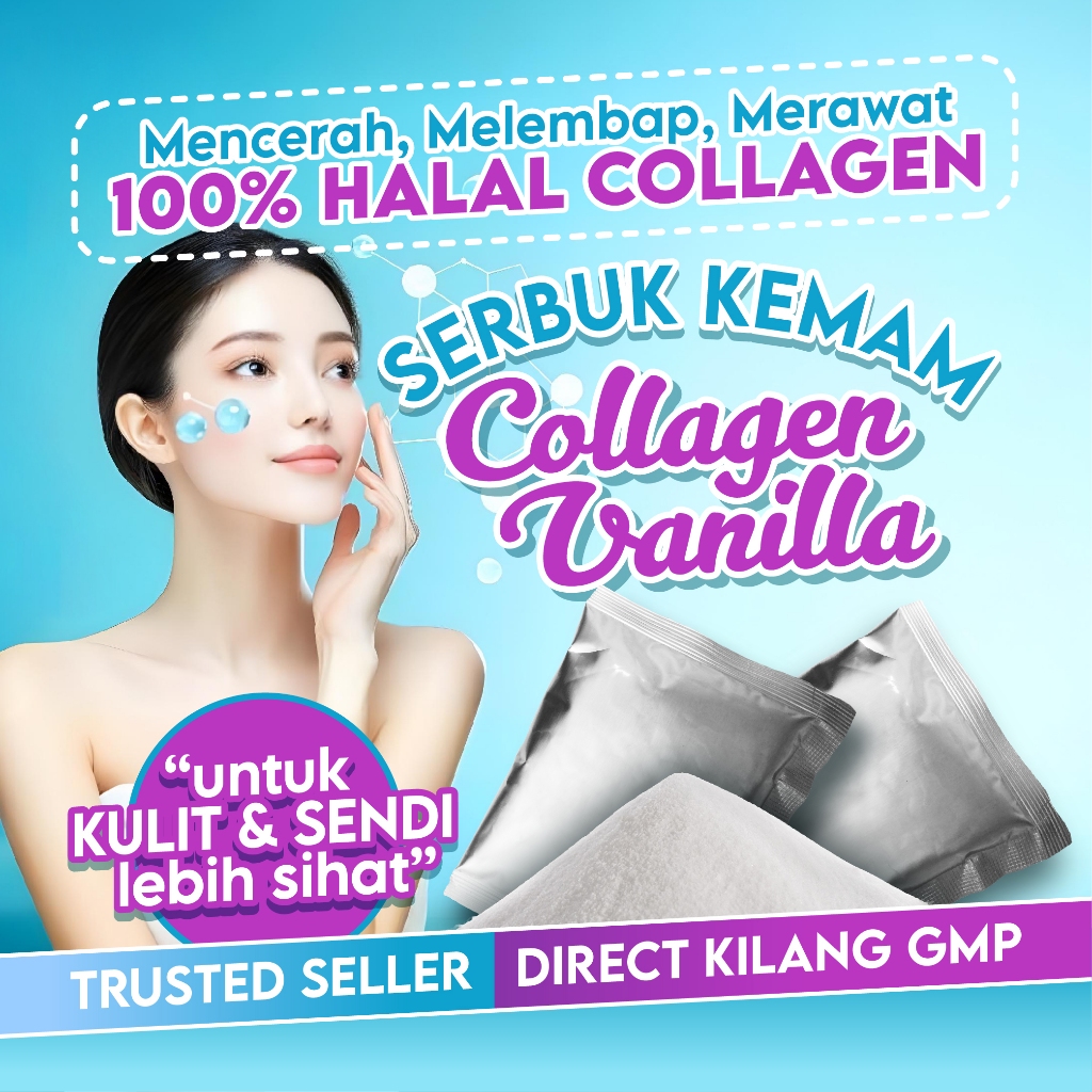Serbuk Kemam Collagen Peptide perisa vanila (1botol) (cantik luar dalam ...