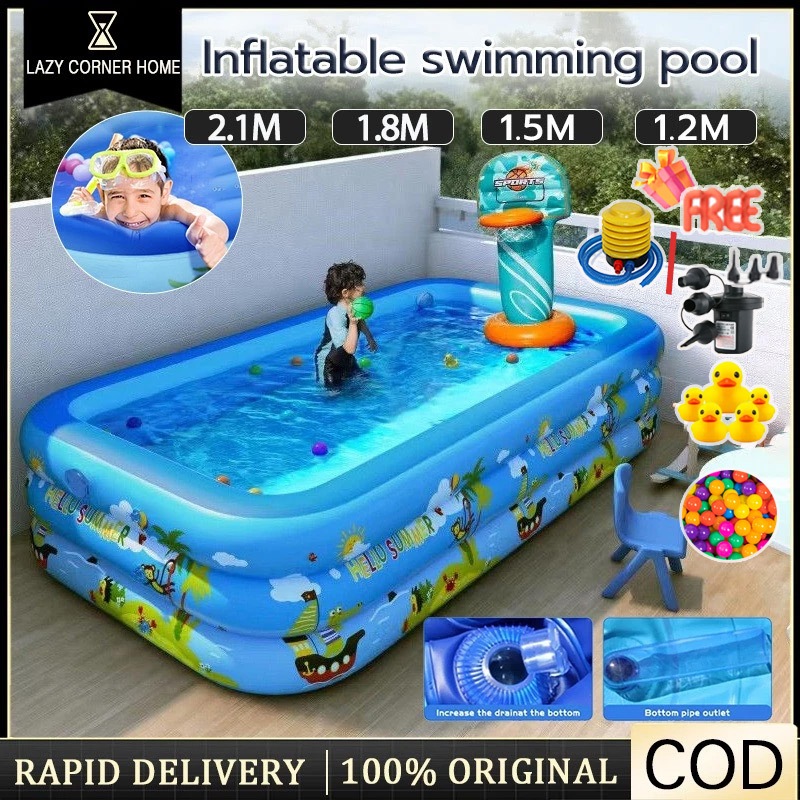 【Ready Stock】Inflatable Swimming Pool Children Pool Baby Pool Large ...