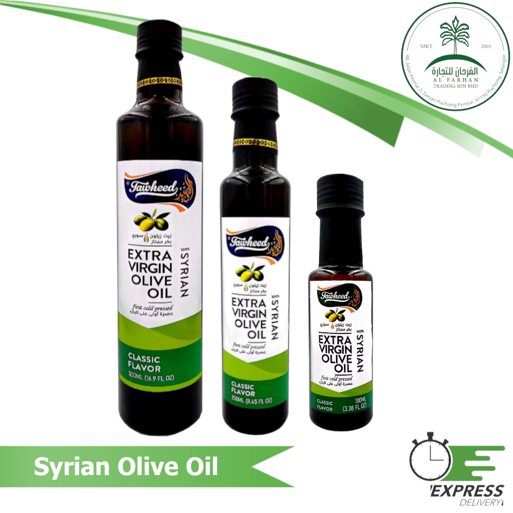 500ML\250ML\100ML\TAWHEED SYRIAN EXTRA VIRGIN OLIVE OIL\MINYAK ZAITUN SYRIA (EXTRA VIRGIN ...