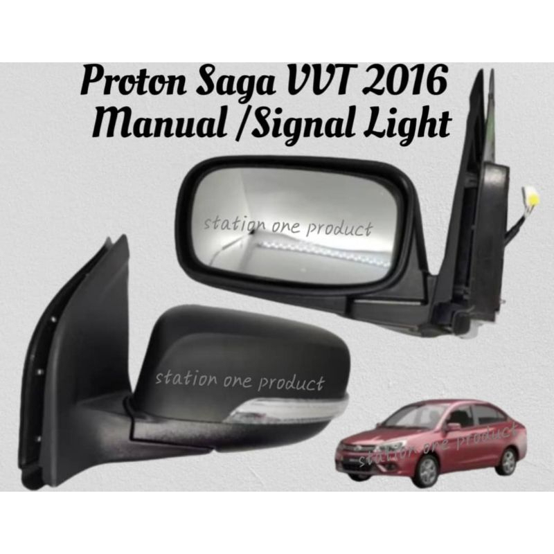 Proton Saga VVT 2016- Door Size Mirror LR Manual 2 Wayar Auto ORI Saga ...