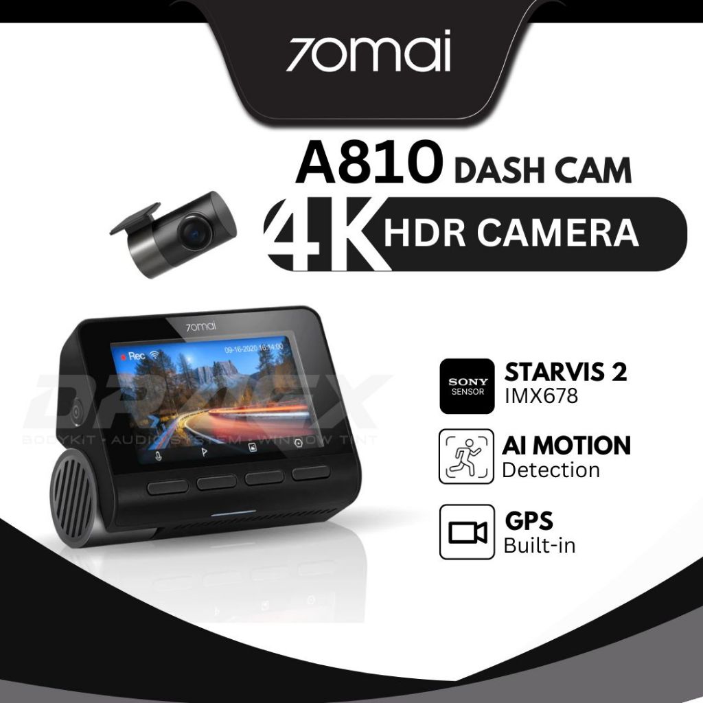 🔥READY STOCK 🔥70mai A810 Ultra HD 4K Dash Cam Built-in GPS ADAS 150°FOV ...