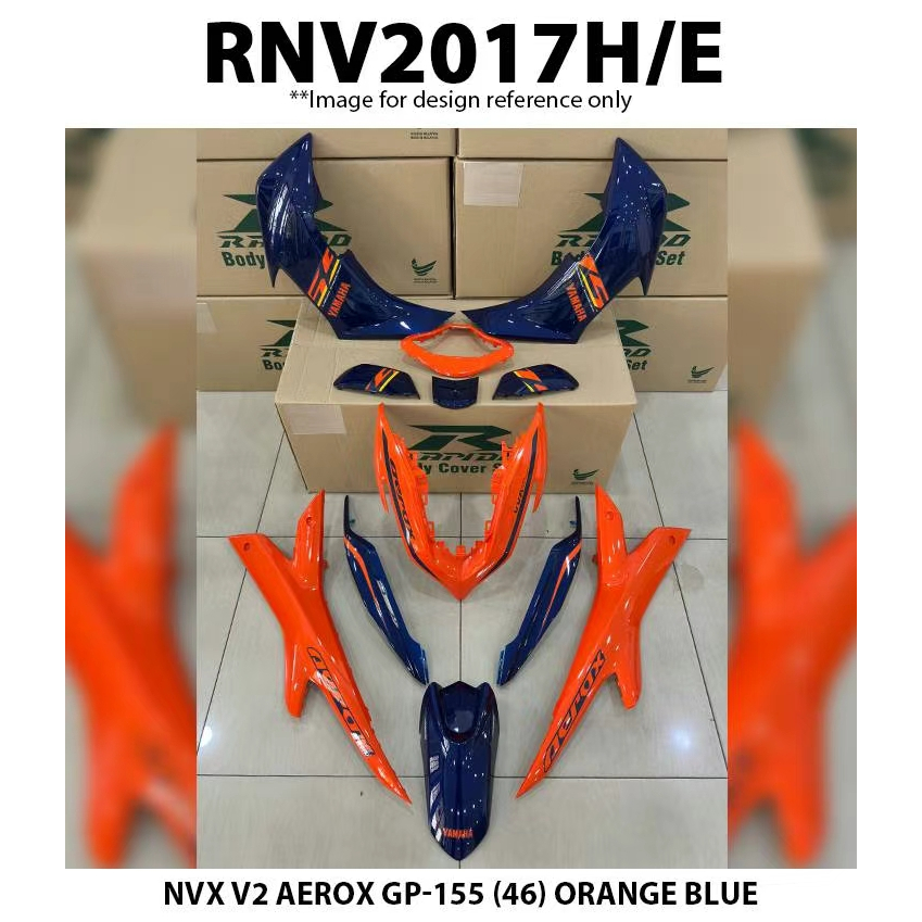 Cover Set Rapido NVX V2 Yamaha Aerox GP-155 (46) Colour Orange Blue ...