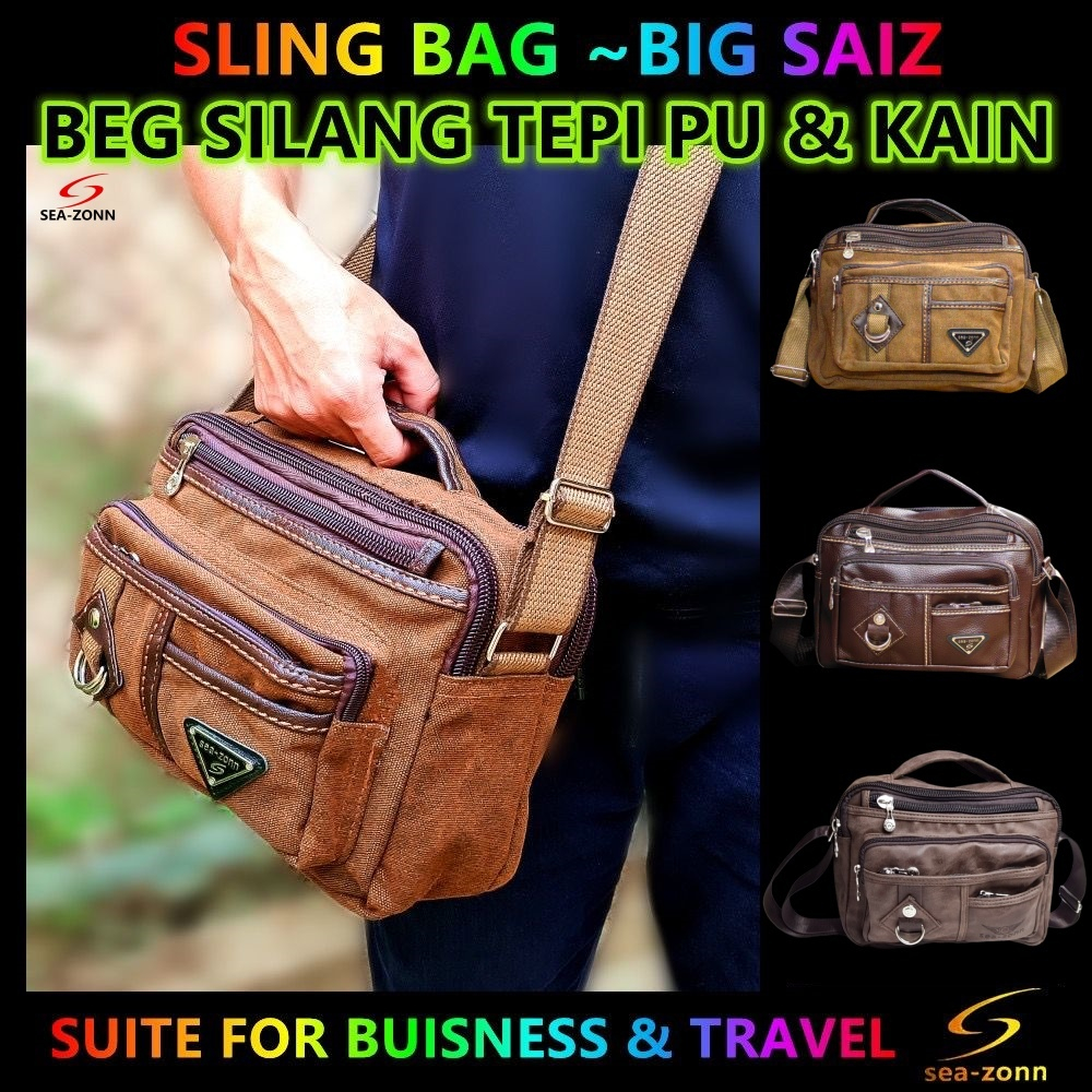 SEAZONN SLING BAG CROSSBODY BAG MESSENGER BAG BIG SAIZ BAG*BEG GADAI ...