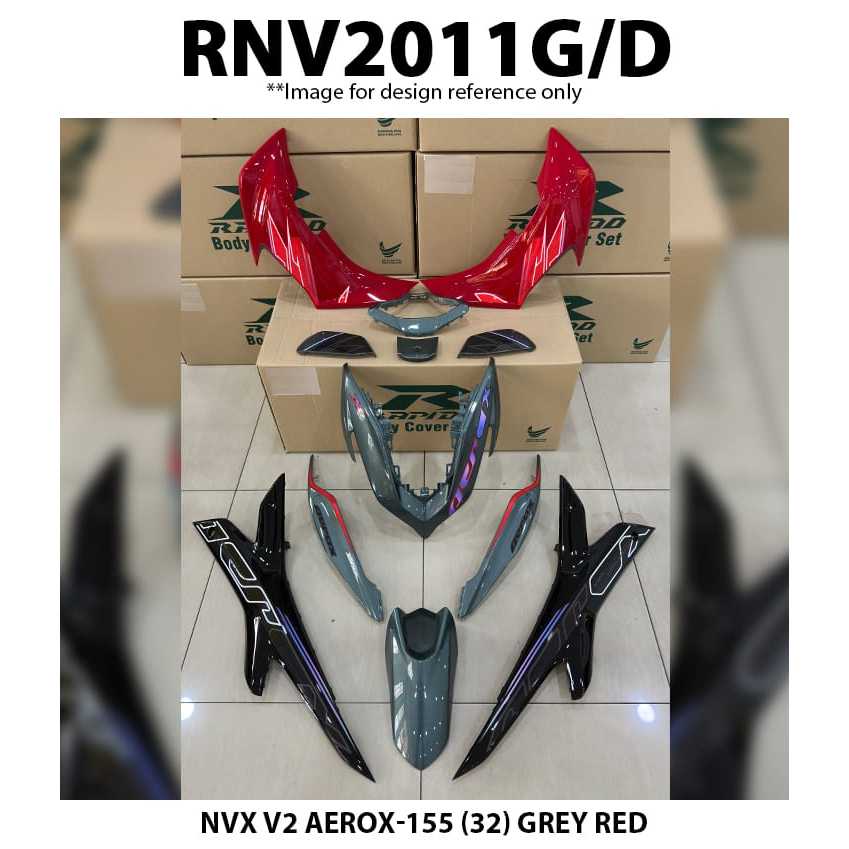 Rapido Cover Set Assembly NVX V2 Aerox GP-155 (46) (Sticker Tanam ...