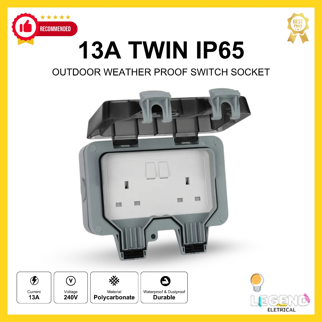 Heavy Duty IP66 13A Weatherproof Socket Waterproof Socket Outdoor ...
