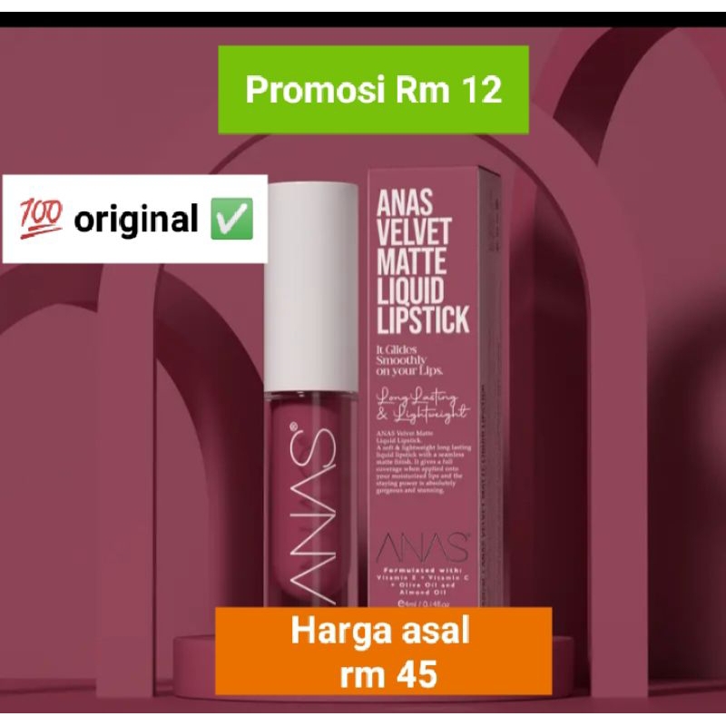 Anas velvet Matte lipstick original 💯 | Shopee Malaysia