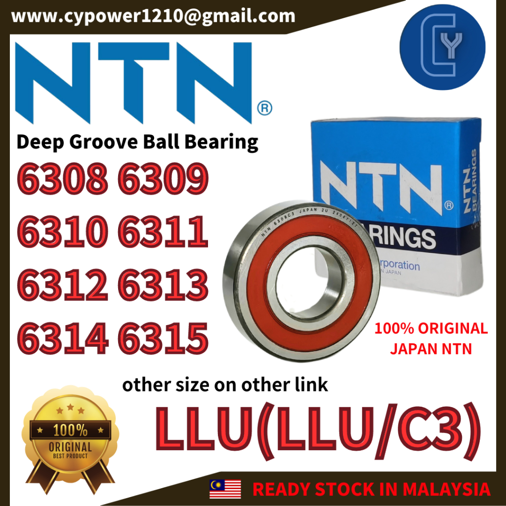 NTN 6308 6309 6310 6311 6312 6313 6314 6315-LLU/C3 100%Genuine Japan NTN Deep Groove Ball ...