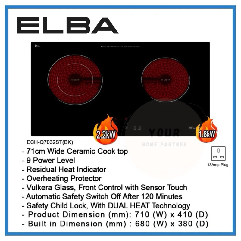 Elba Built In Ceramic Hob ECHQ7032ST(BK) | Shopee Malaysia