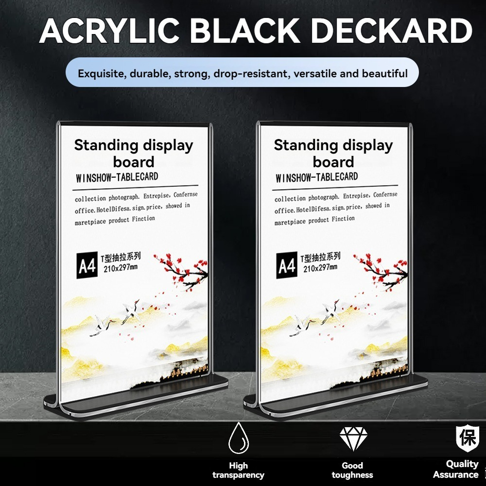 [READY STOCK] A4, A5, A6 Size Arcylic T-Shape Table Stand/Card Holder ...