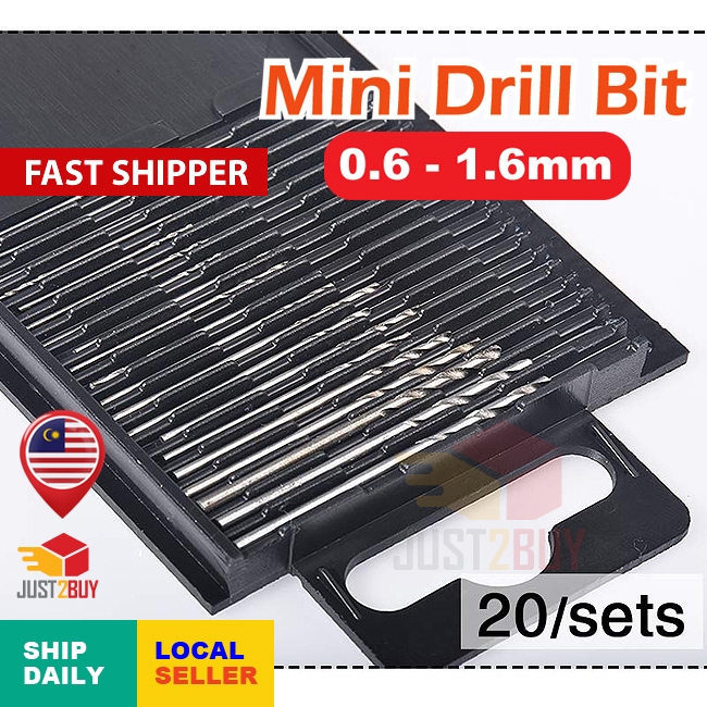 【0.6mm-1.6mm】20Pcs Mini Drill Bit Set HSS Micro Twist Drill Bit Set ...