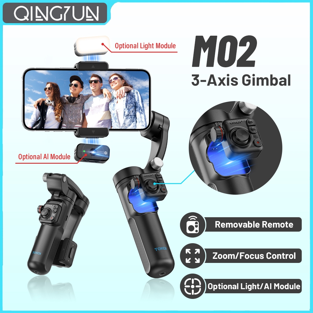 【New】M02 3-Axis Handheld Gimbal Stabilizer AI Tracking Anti-Shake ...