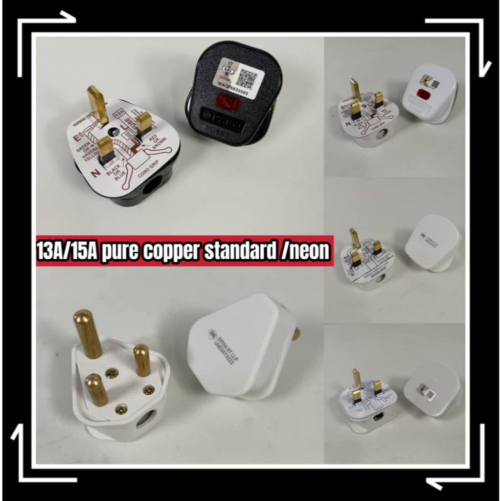 sirim ums kepala plug top elektrik heavy duty 13/15A round 3pin DIY ...