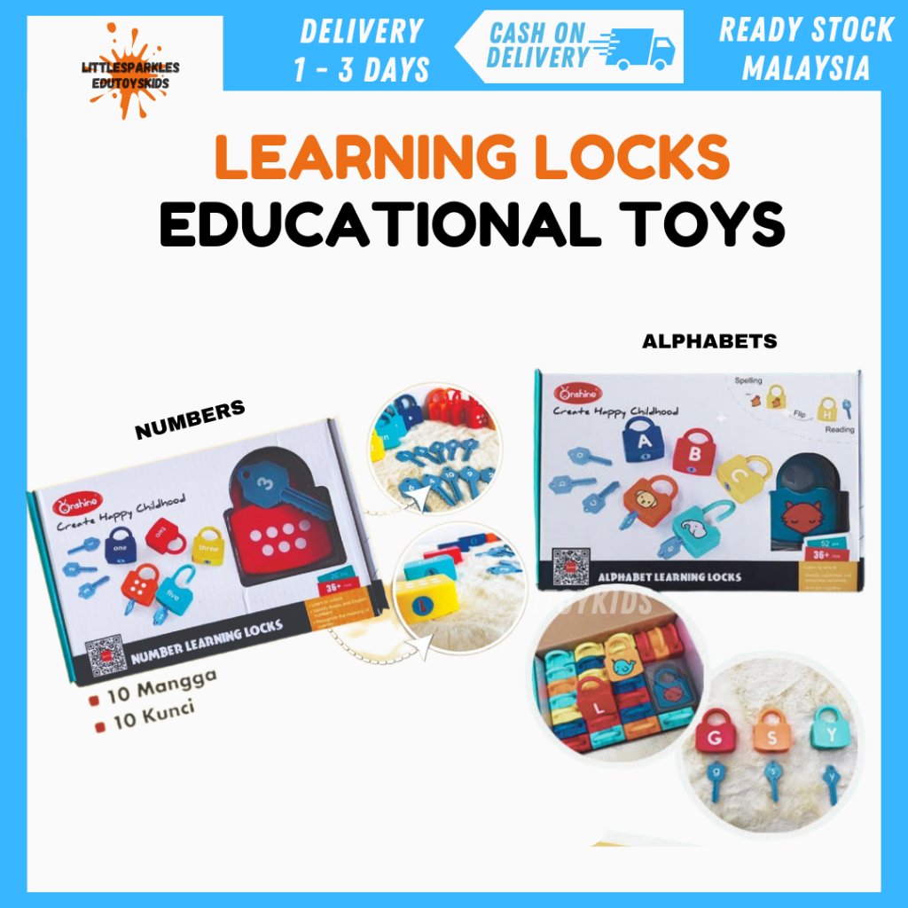 LEARNING LOCK Alphabet and Numbers | Early Learning Padlock Set ...