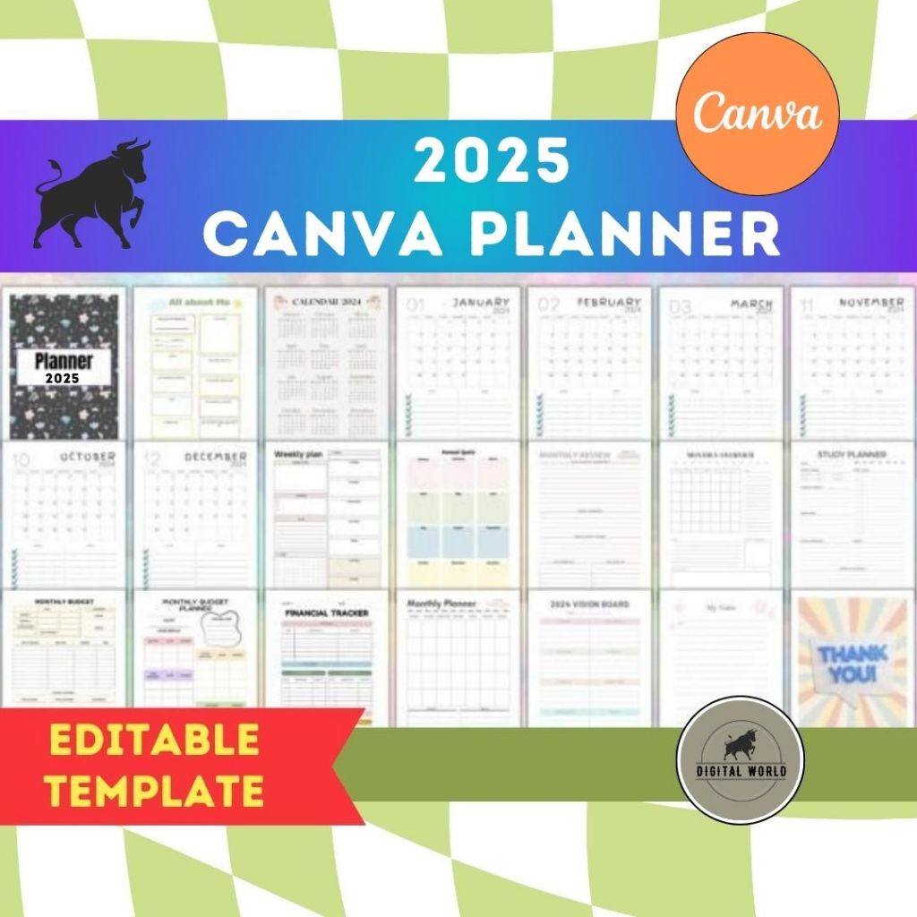 Canva Digital Planner 2025 | Editable Canva Planner | 2025 Planner ...