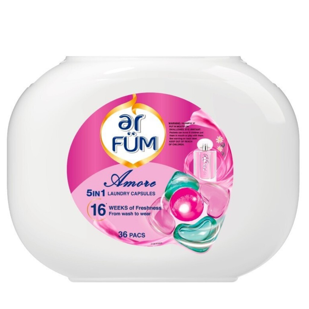 arFUM 5 in 1, Amore Laundry Capsules, 16 Weeks of Freshness, 12g x ...