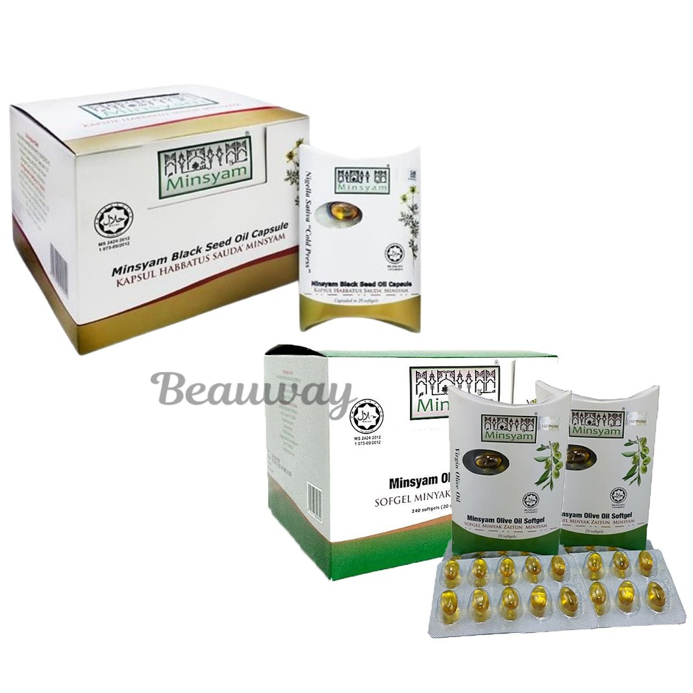 COMBO SET MINSYAM SOFTGEL HABBATUS SAUDA + MINSYAM SOFTGEL ZAITUN (1BOX ...