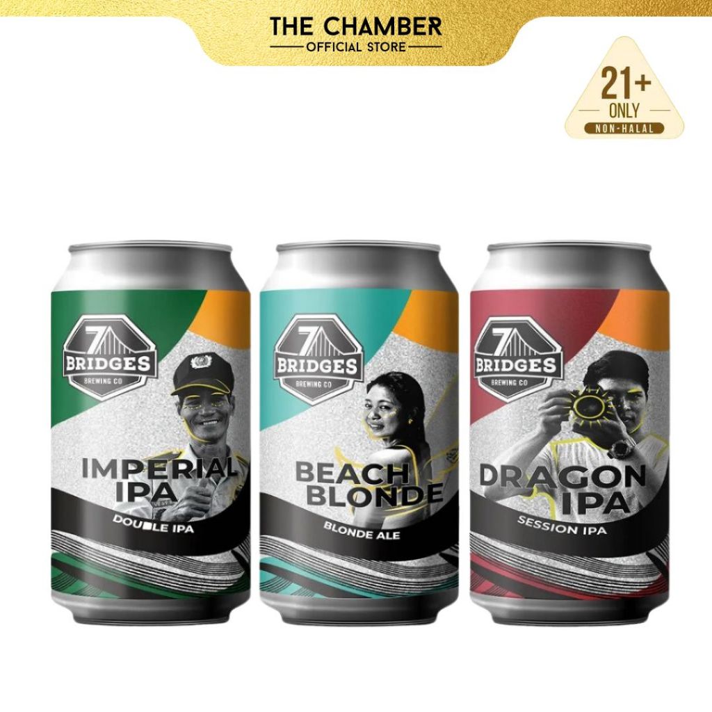 7 Bridges - Beach Blonde Ale | Dragon IPA | Imperial IPA (4/6/8/12 x ...