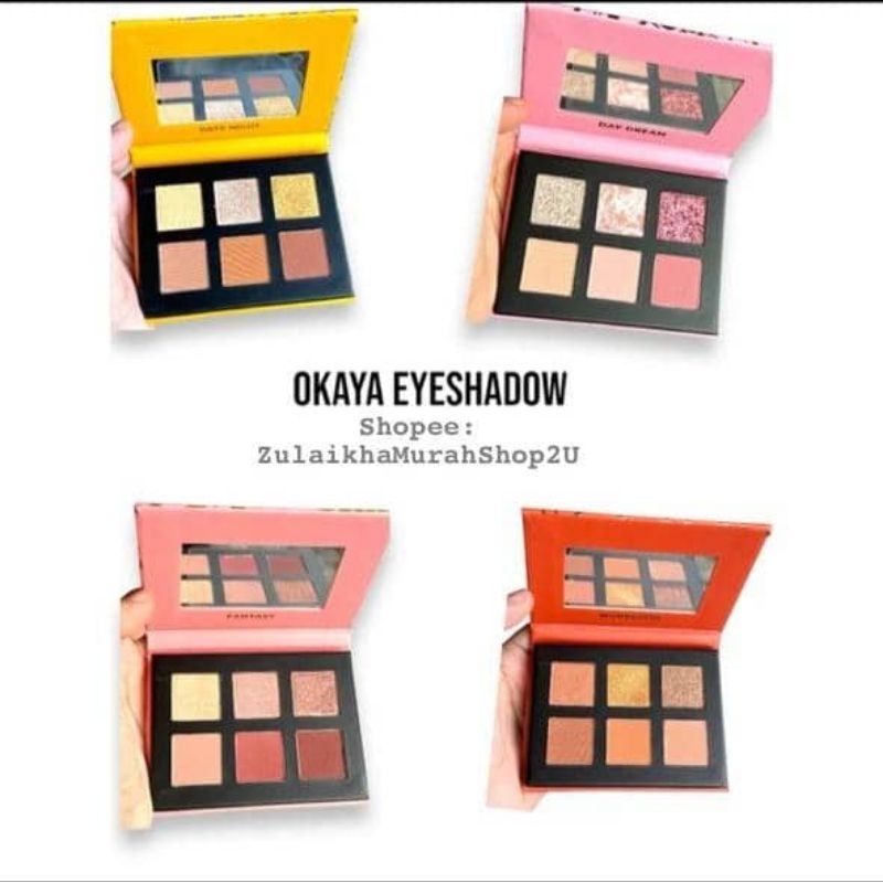 OKAYA EYESHADOW PALETTE 6in1 highly pigmented colour | Shopee Malaysia