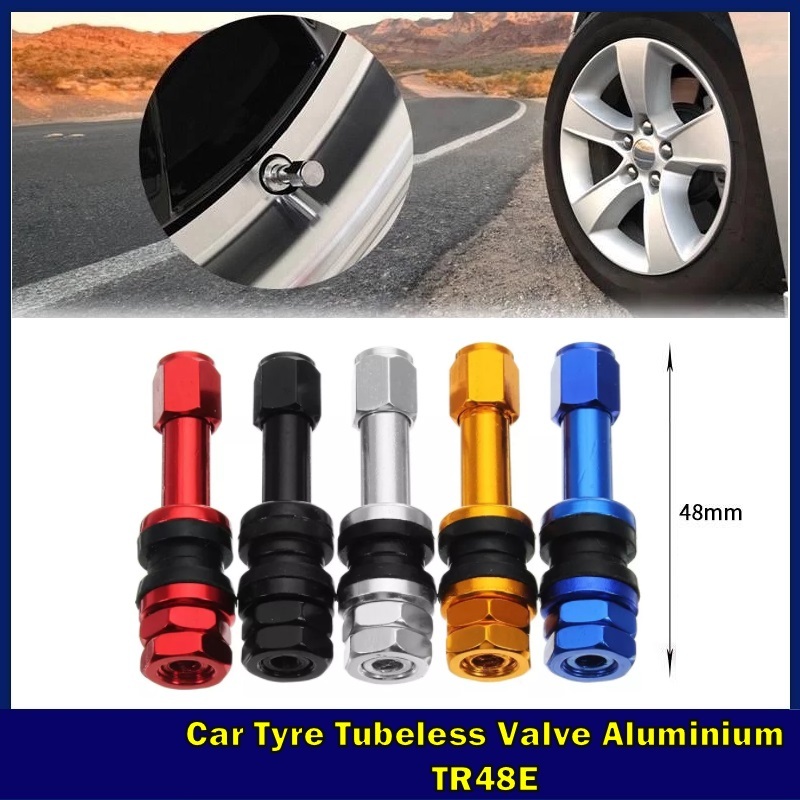 Car Tyre Tubeless Valve Aluminium TR48E Heavy Duty Kepala Angin Kereta ...
