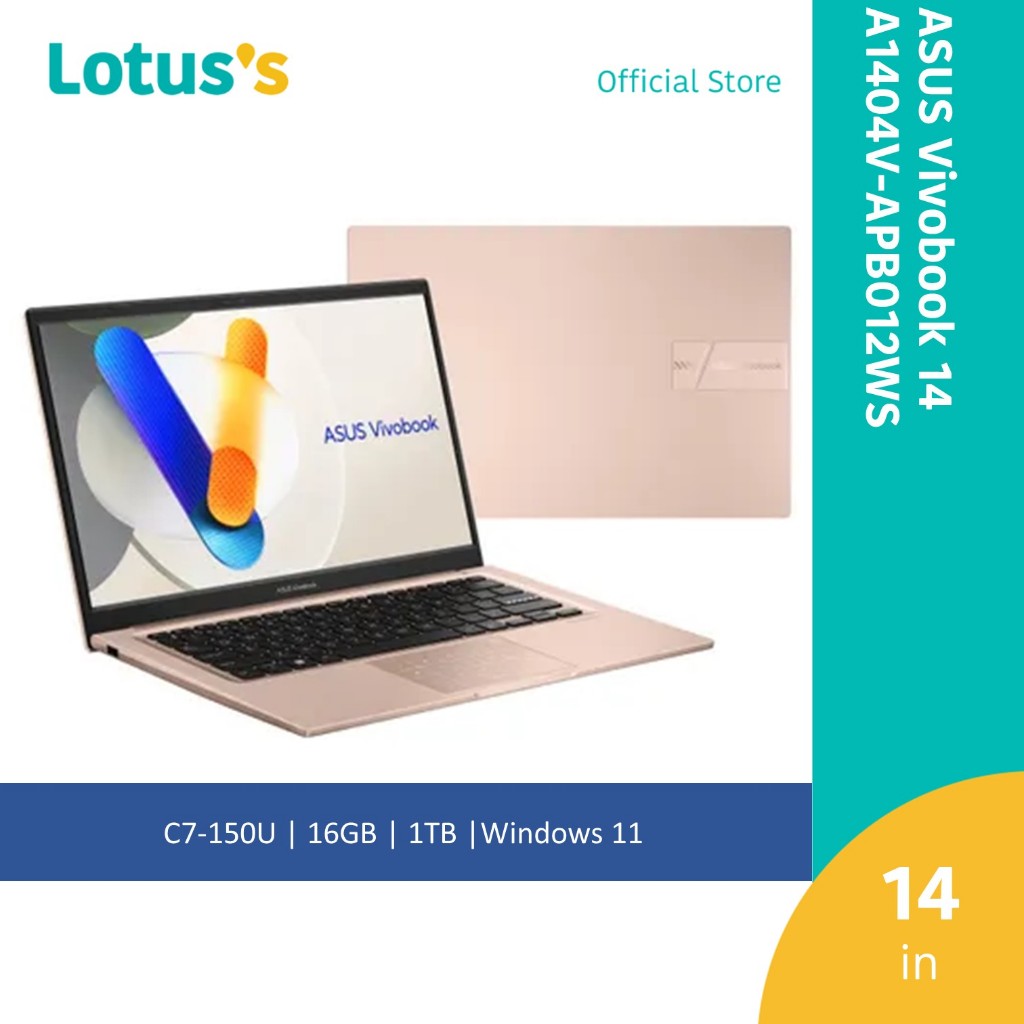 ASUS Vivobook 14 A1404V-APB012WS Rose Gold (C7-150U, 16GB, 1TB, Windows ...